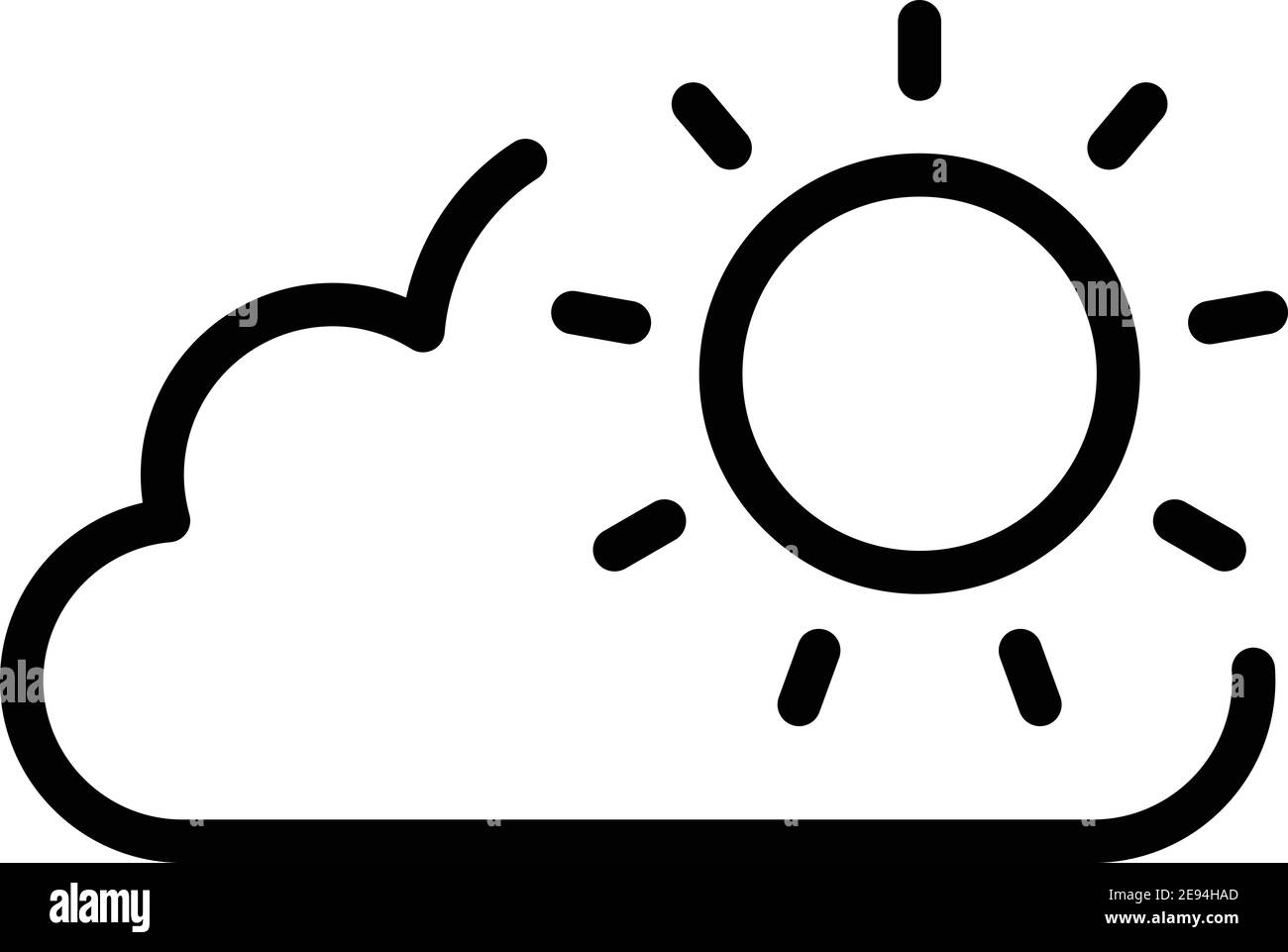 Sunny cloud icon. Outline sunny cloud vector icon for web design ...