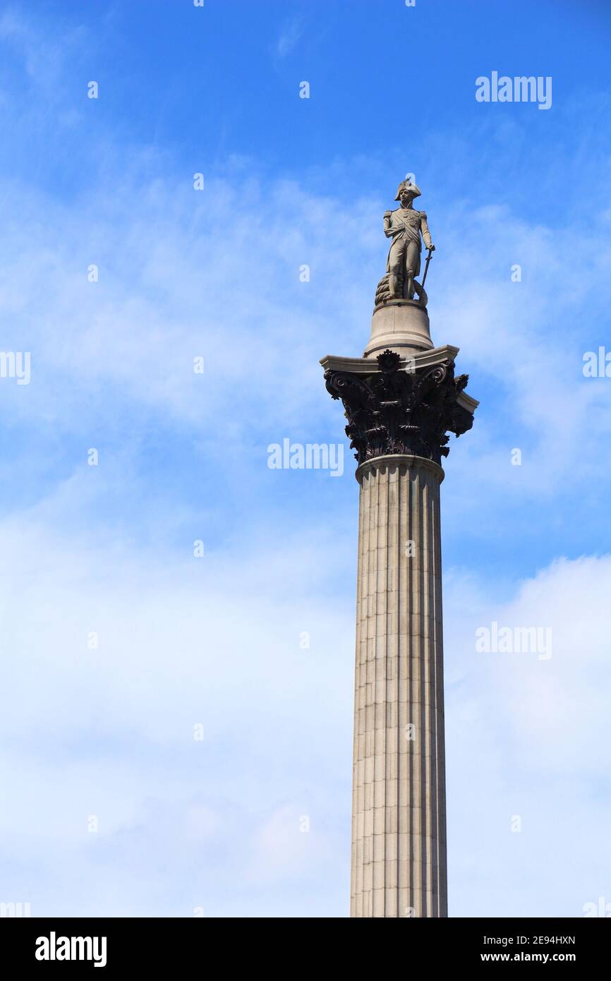 Nelson's Column at Trafalgar Square, London, UK Stock Photo - Alamy
