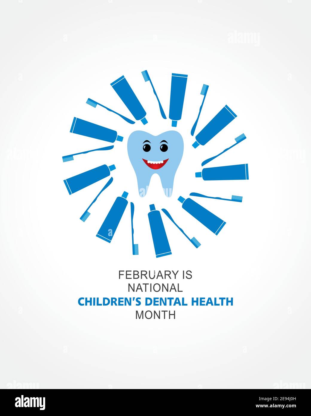 Vector illustration of National Children's Dental Health observed in ...