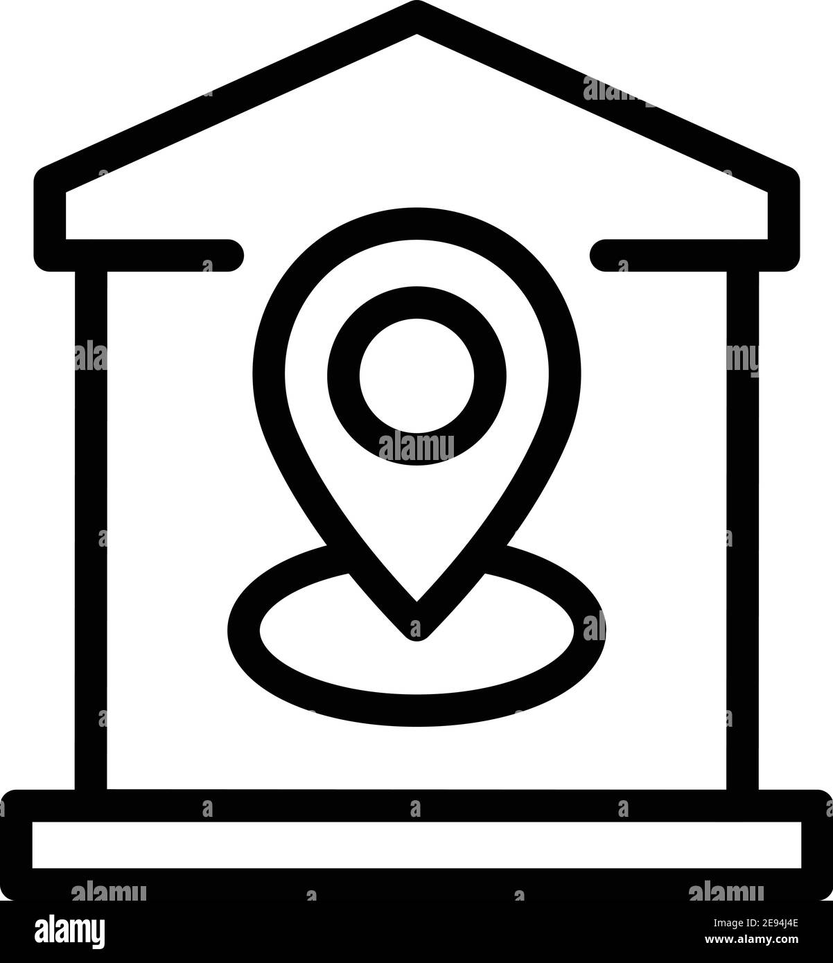 House gps location icon. Outline house gps location vector icon for web ...