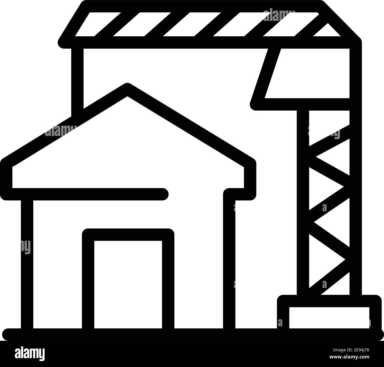 House building icon. Outline house building vector icon for web design ...