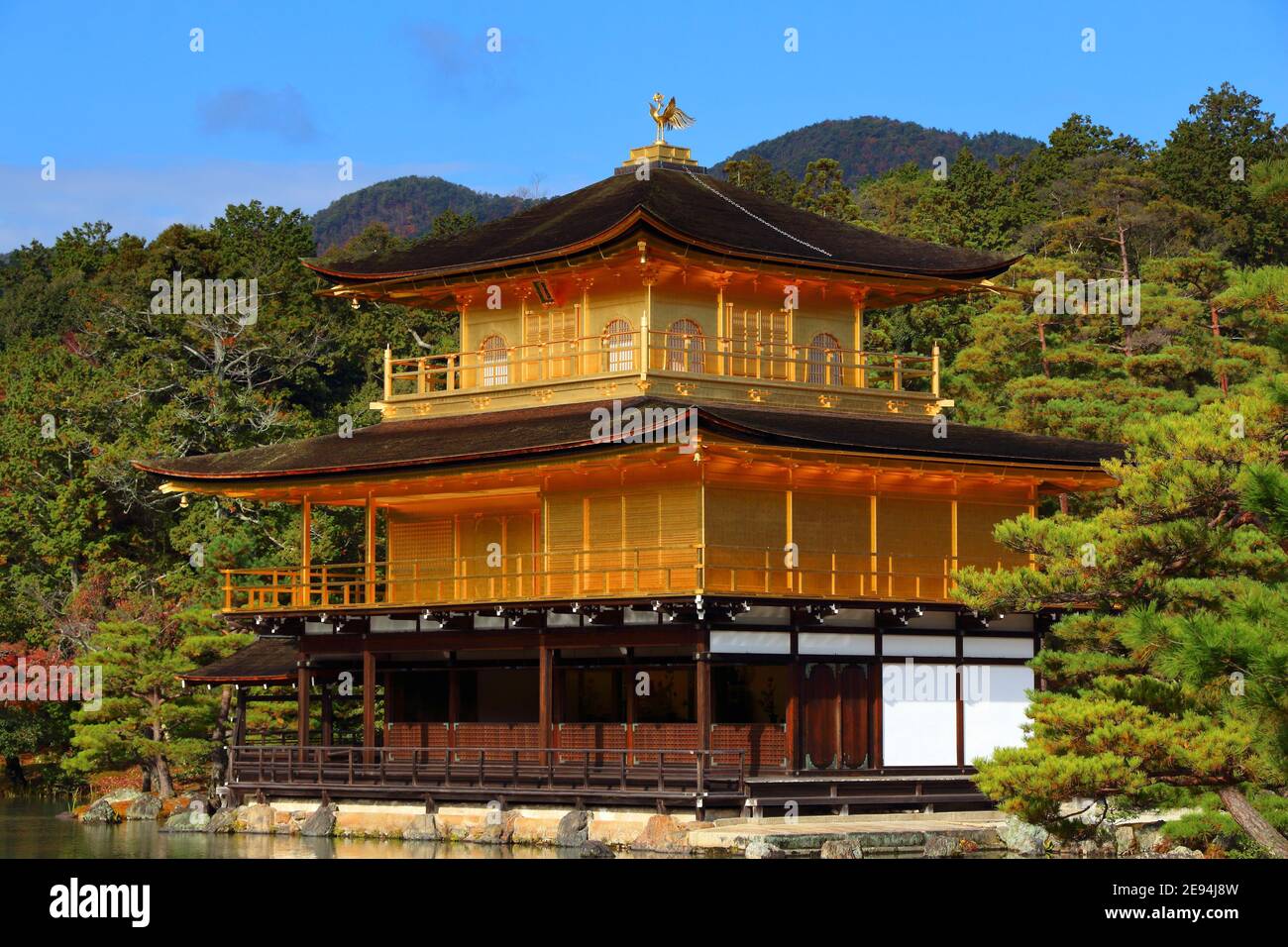 Landmark of Kyoto, Japan. Golden Pavilion. UNESCO World Heritage Site ...