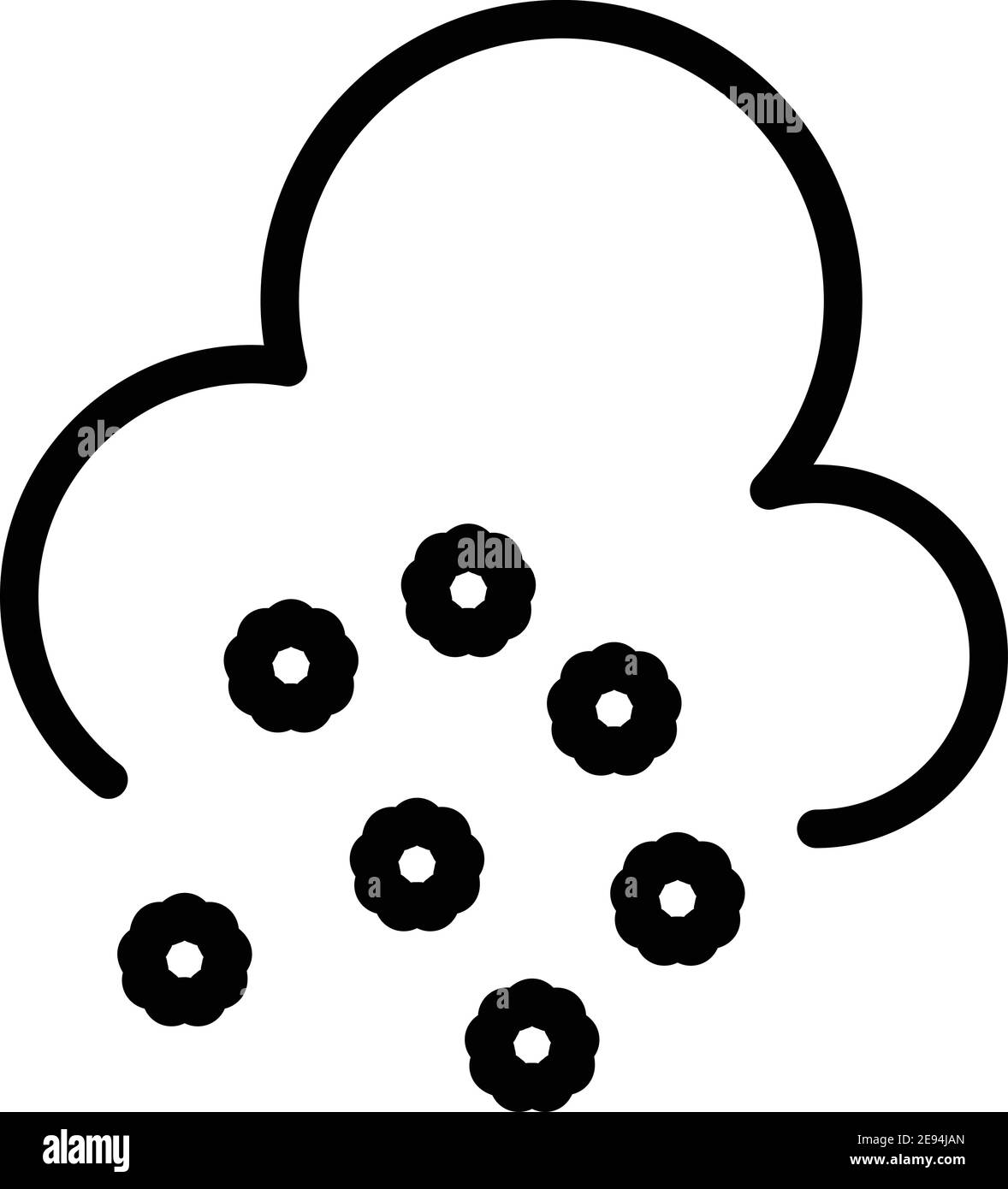 Snowflake cloud icon. Outline snowflake cloud vector icon for web ...