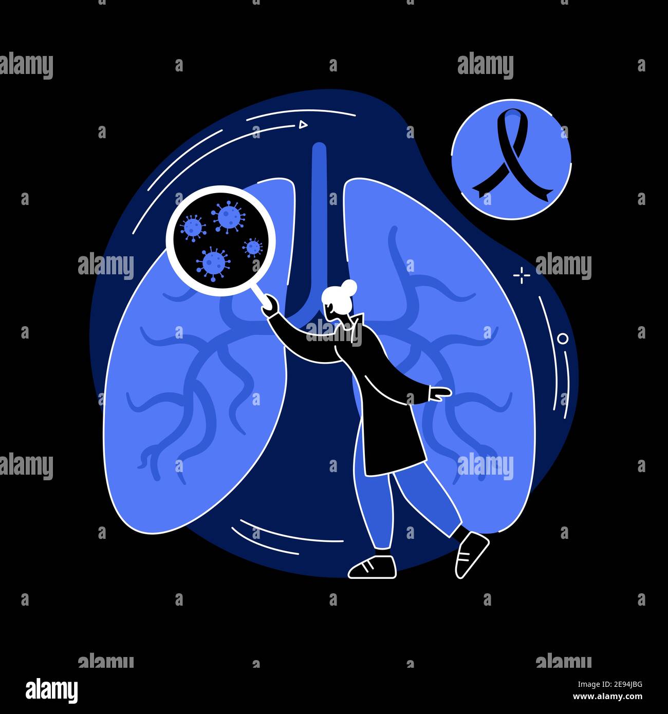 Lung cancer abstract concept vector illustration Stock Vector Image ...