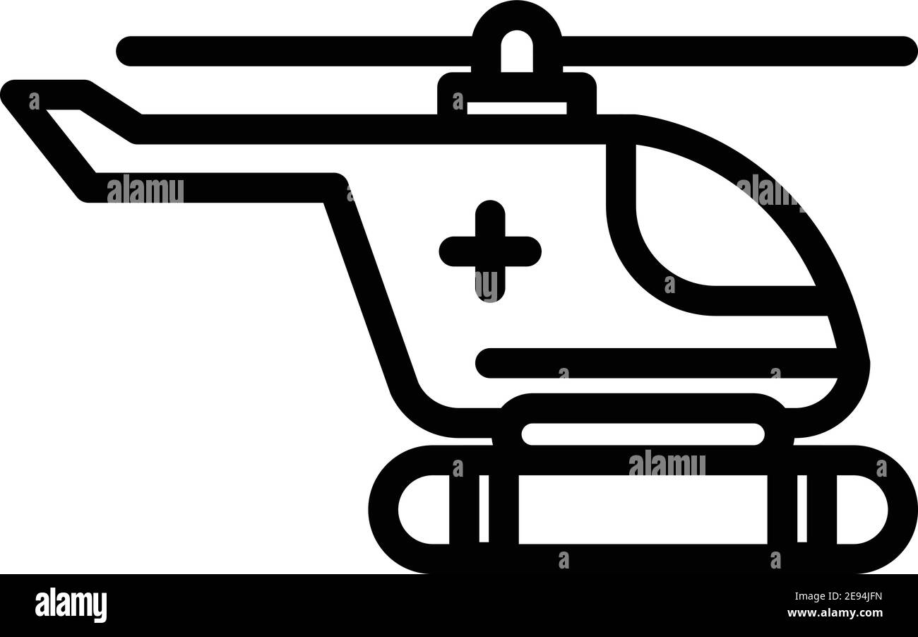Medical rescue helicopter icon. Outline medical rescue helicopter ...