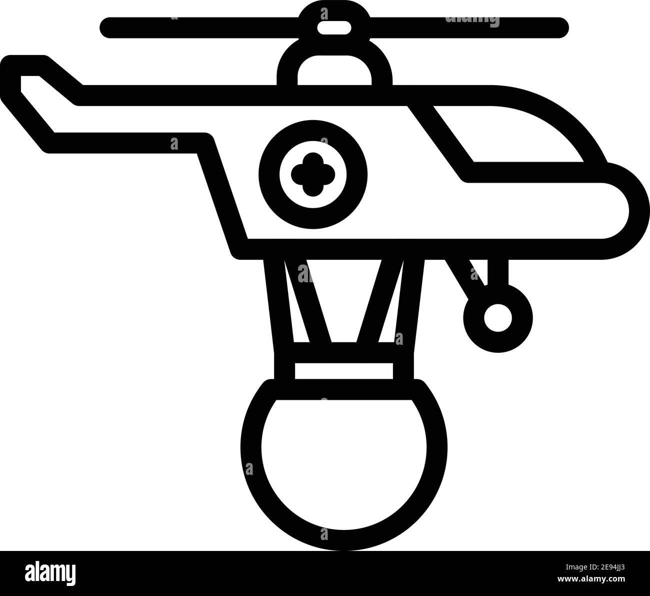 Firefighter rescue helicopter icon. Outline firefighter rescue ...