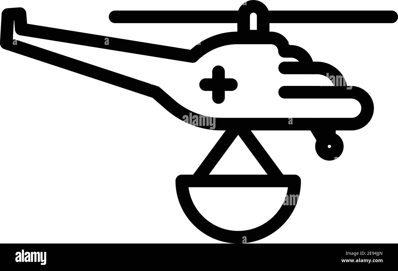 Sky rescue helicopter icon. Outline sky rescue helicopter vector icon ...