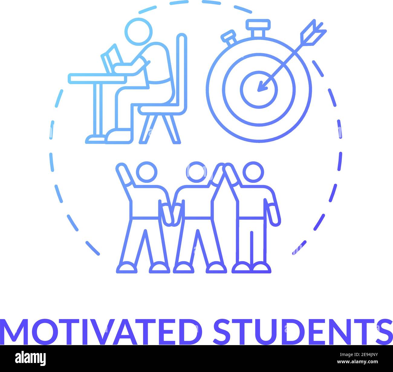 Motivated students concept icon Stock Vector Image & Art - Alamy