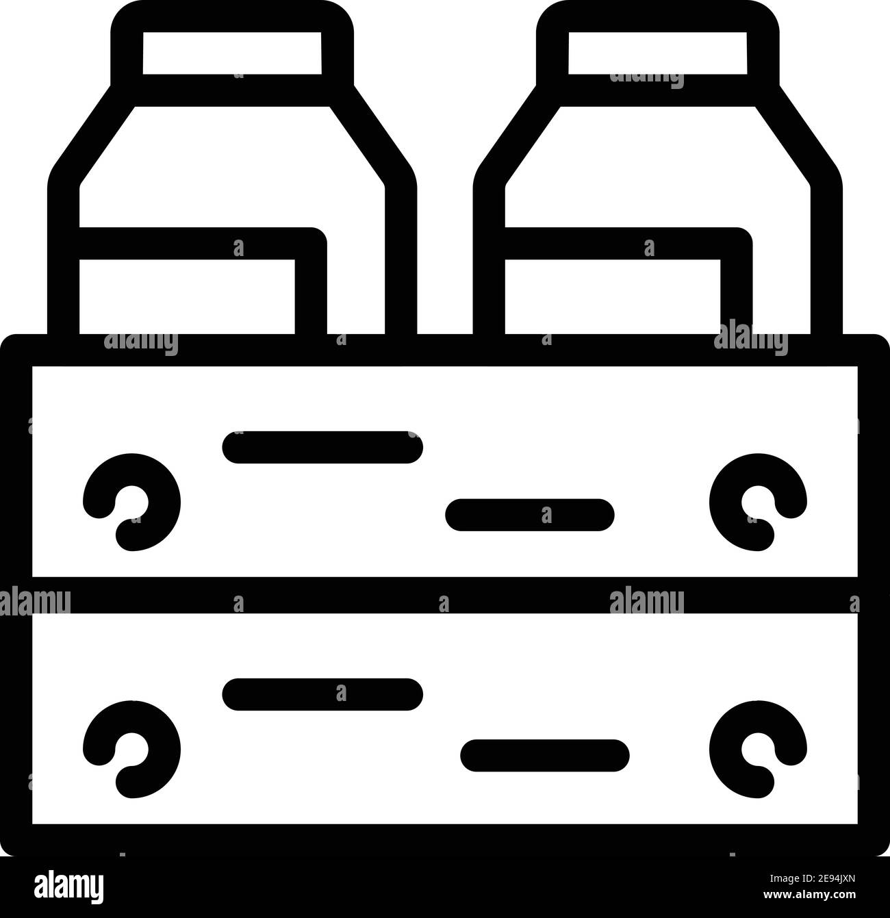 Milk bottles box icon. Outline milk bottles box vector icon for web ...