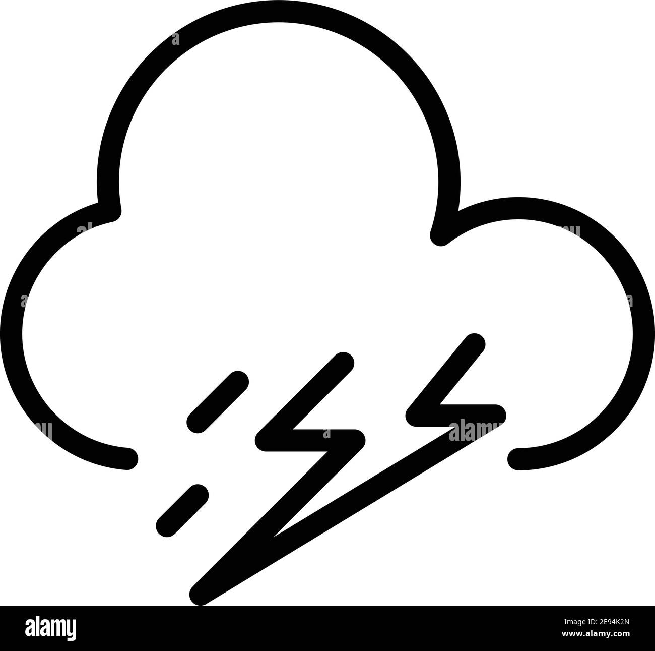 Storm thunder icon. Outline storm thunder vector icon for web design ...