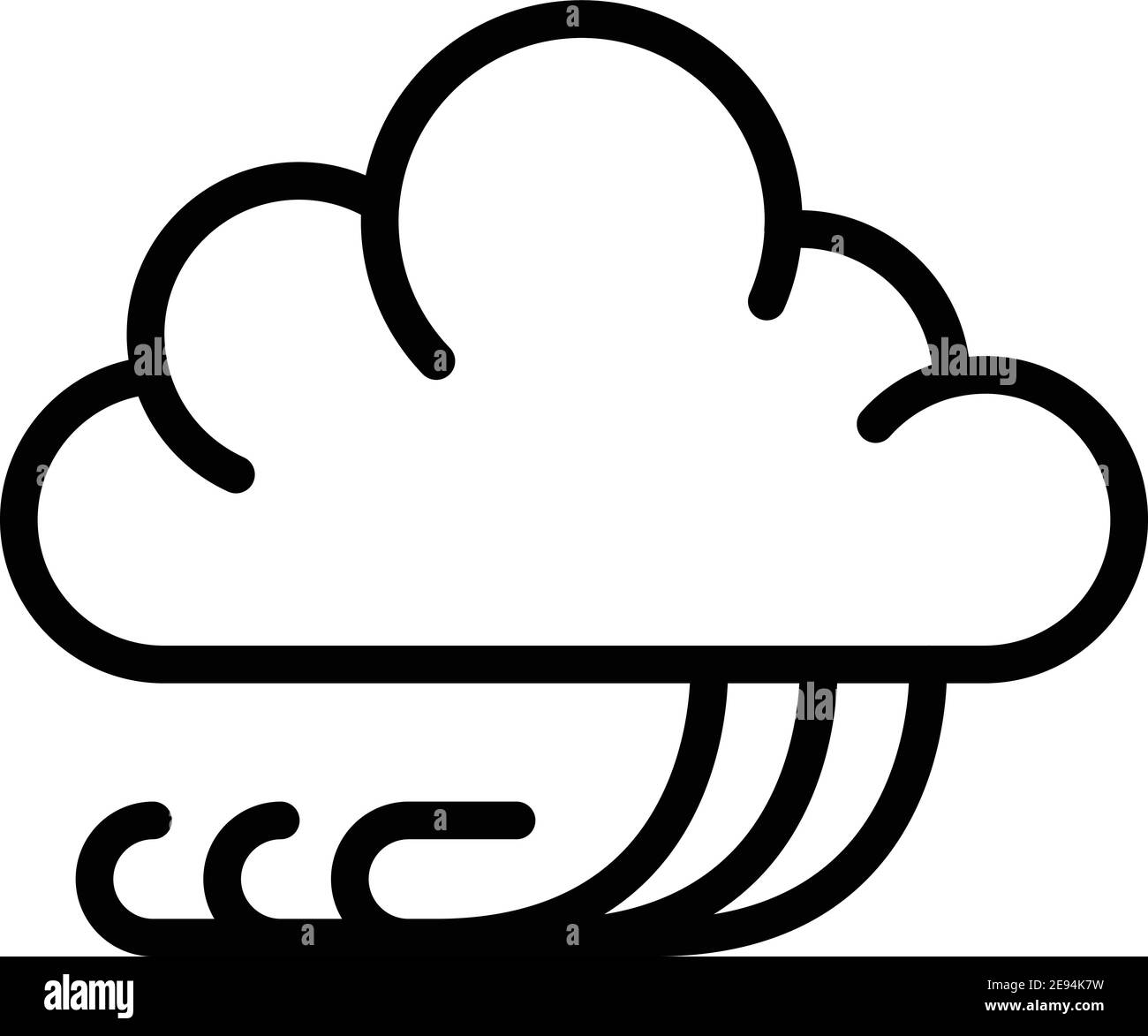 Windy cloudy weather icon. Outline windy cloudy weather vector icon for ...