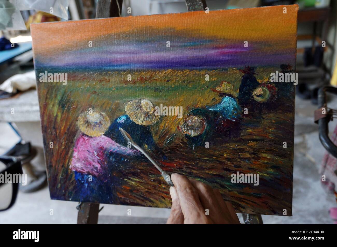 Art ,painting ,Oil ,color, Hut ,northeast ,Thailand ,Countryside Stock ...