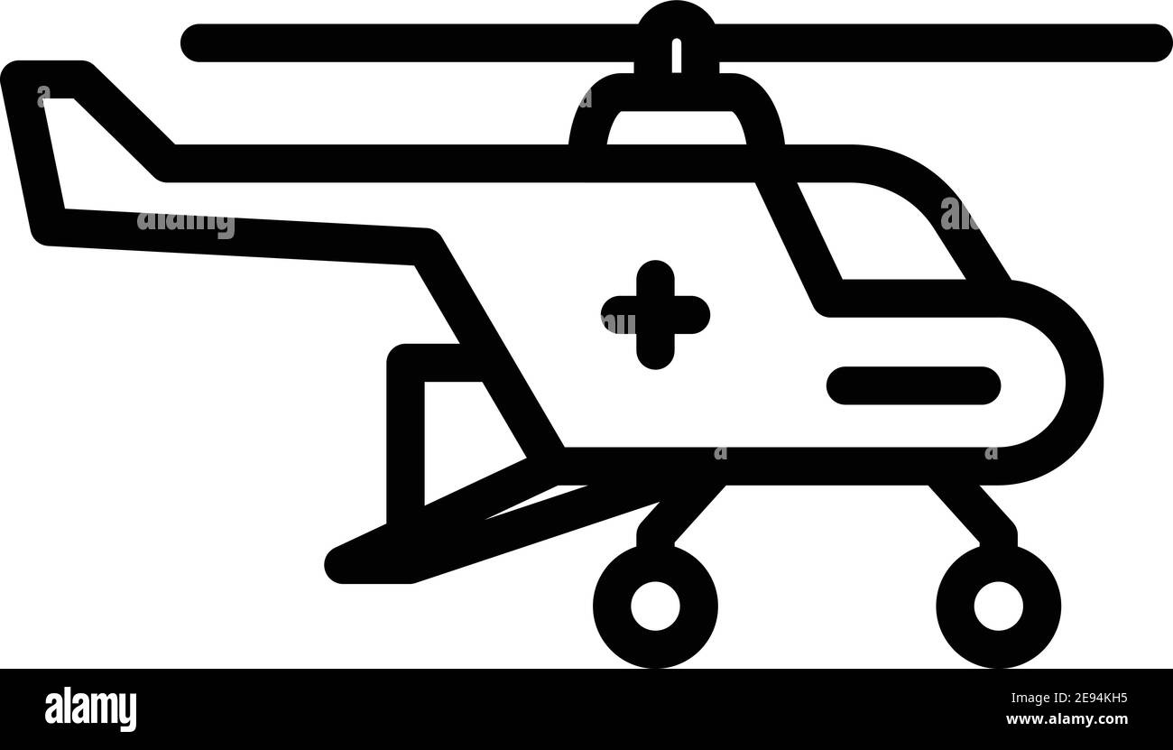 Engine rescue helicopter icon. Outline engine rescue helicopter vector ...