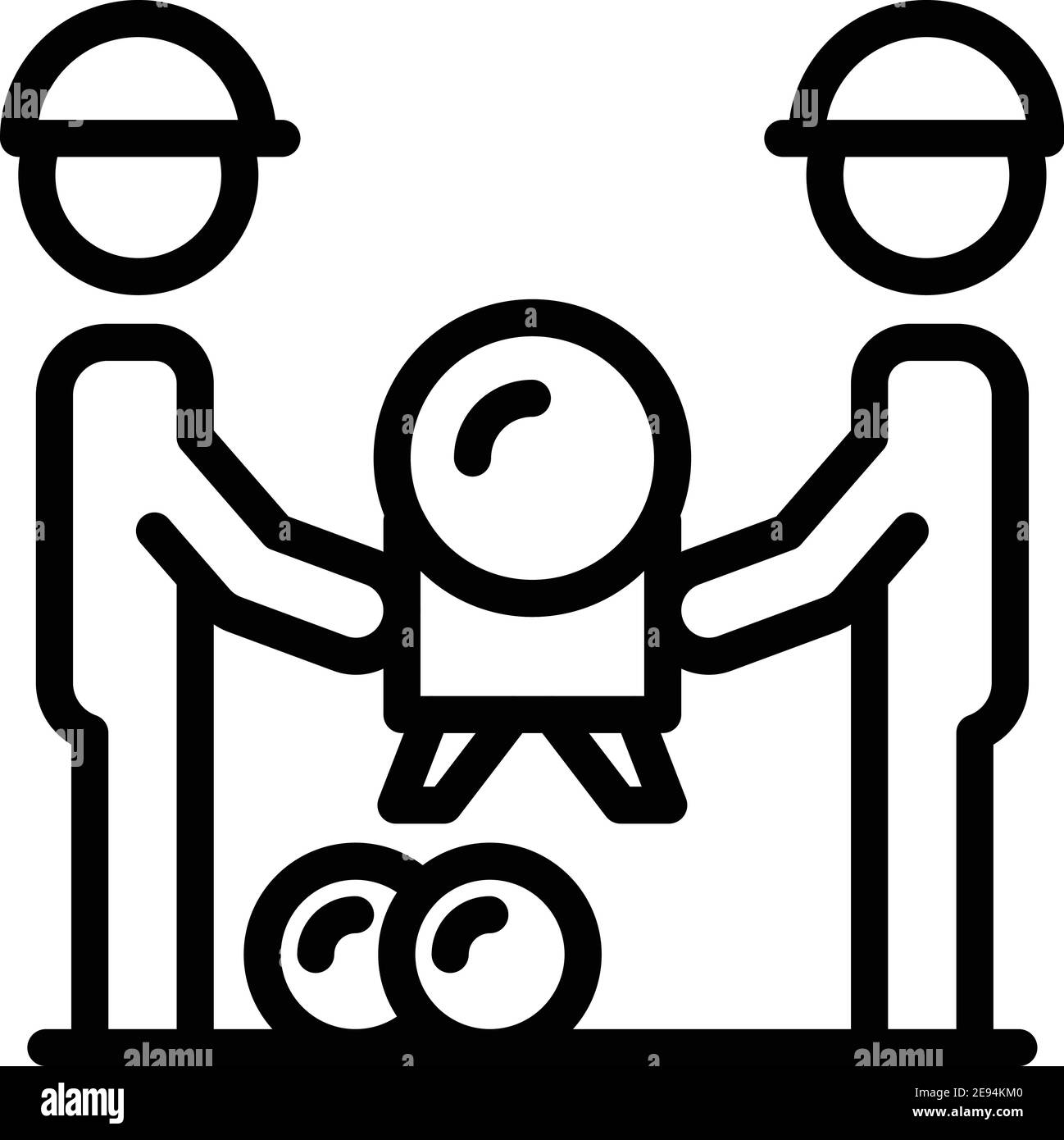 Builder working group icon. Outline builder working group vector icon ...