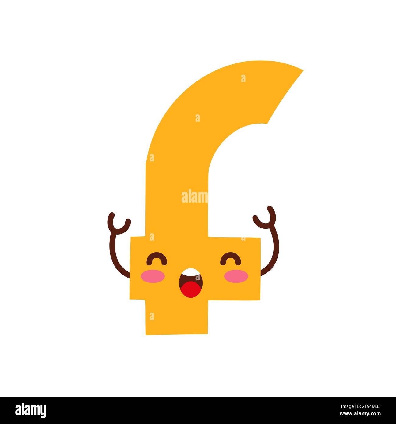 Letter F. Funny character with cute face. Design for kids room, poster ...