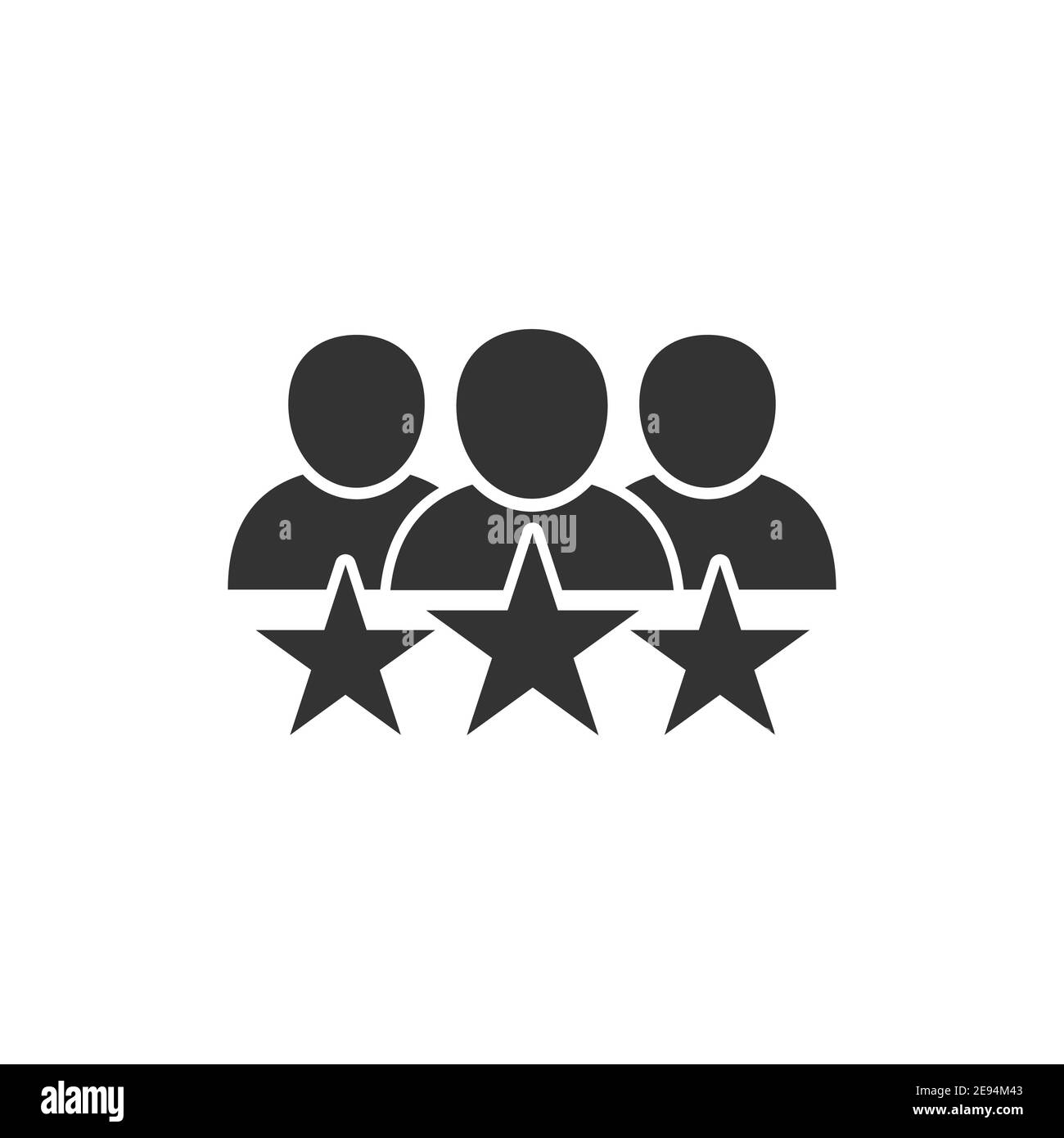 People with stars icon. Qualified business team. Rating silhouette ...