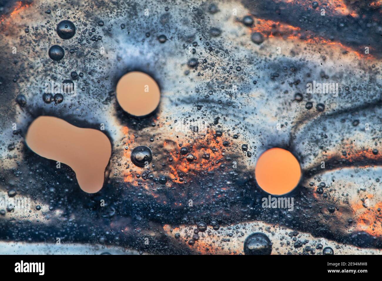 Abstract blue orange defocused background with bubbles Stock Photo - Alamy