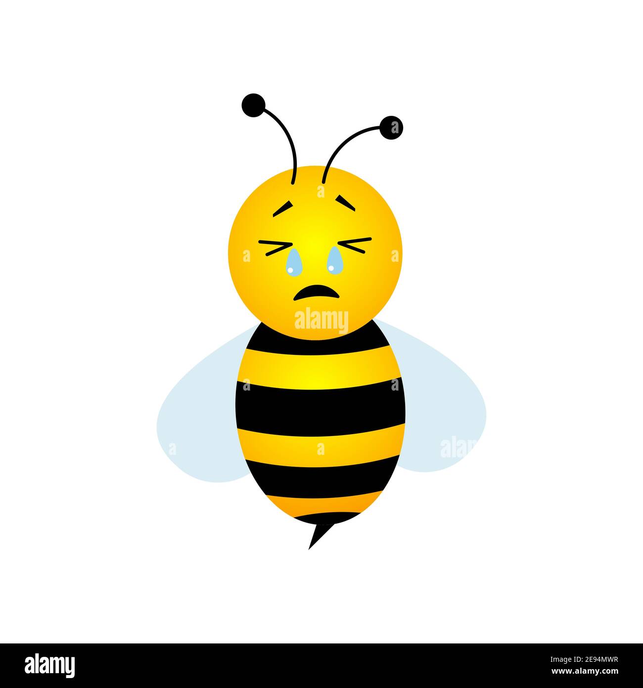 Bee crying. Cute sad bee mascot character. Vector isolated Stock Vector ...