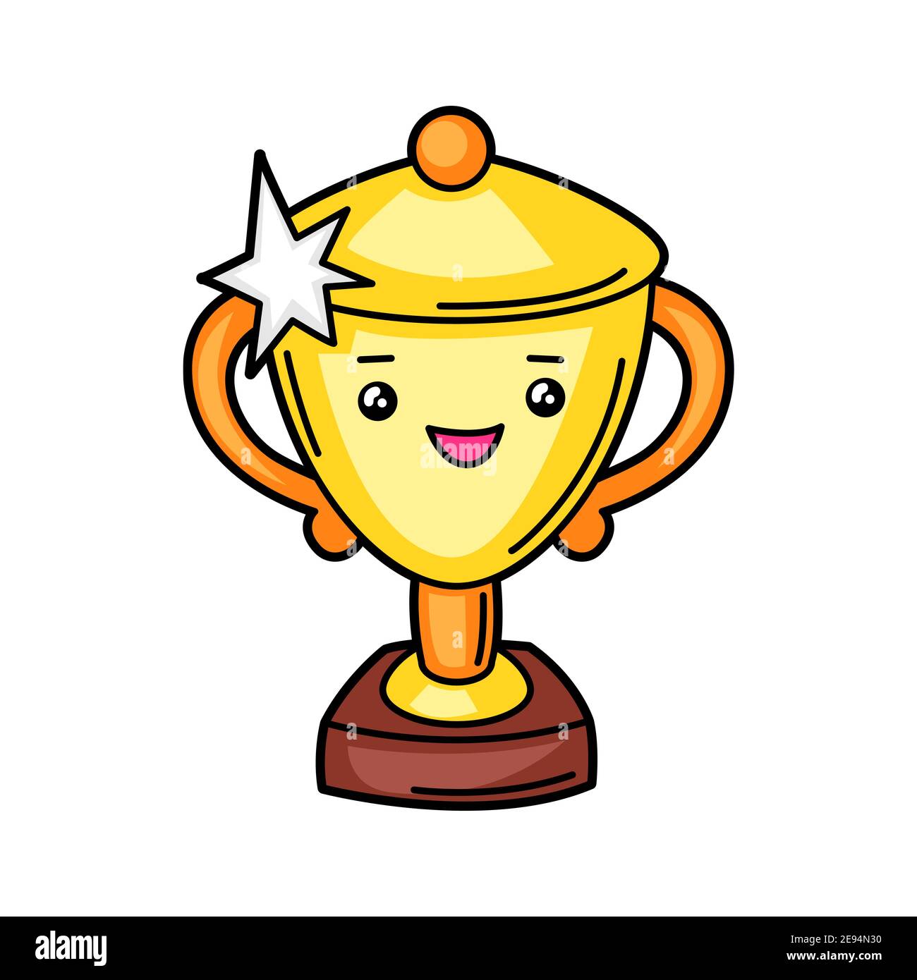 Kawaii illustration of gold trophy cup Stock Vector Image & Art - Alamy