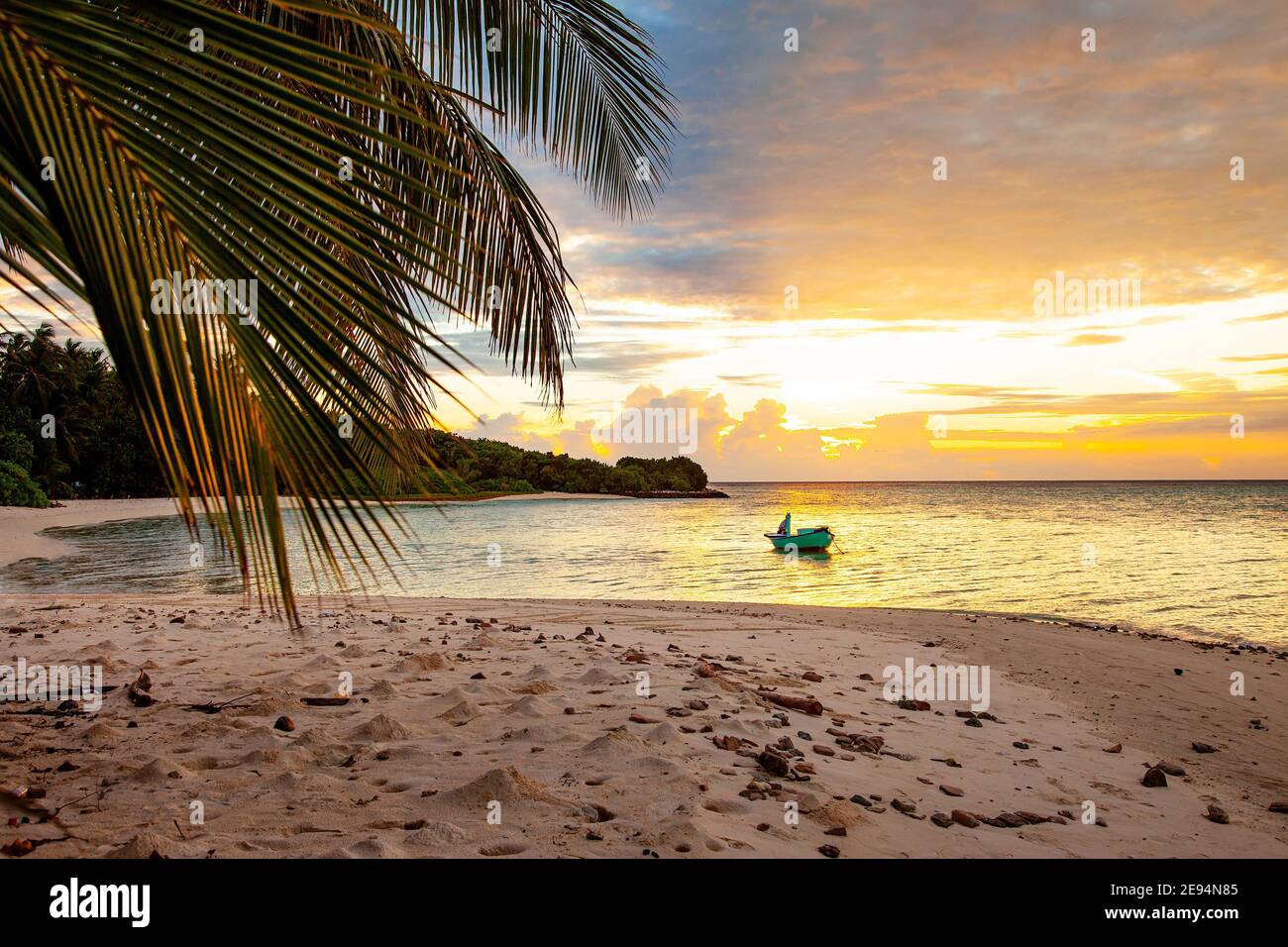 Romantic ocean bay with blue water Stock Photo - Alamy