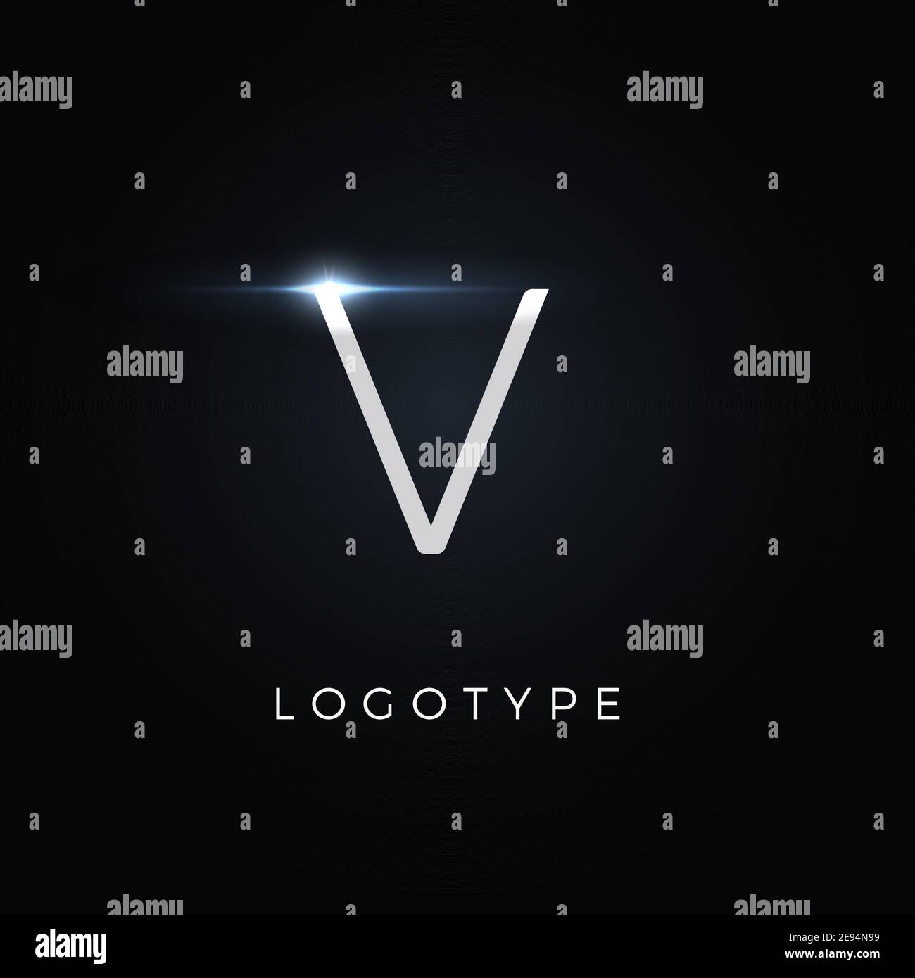 Futurism style letter V. Minimalist type for modern futuristic logo ...