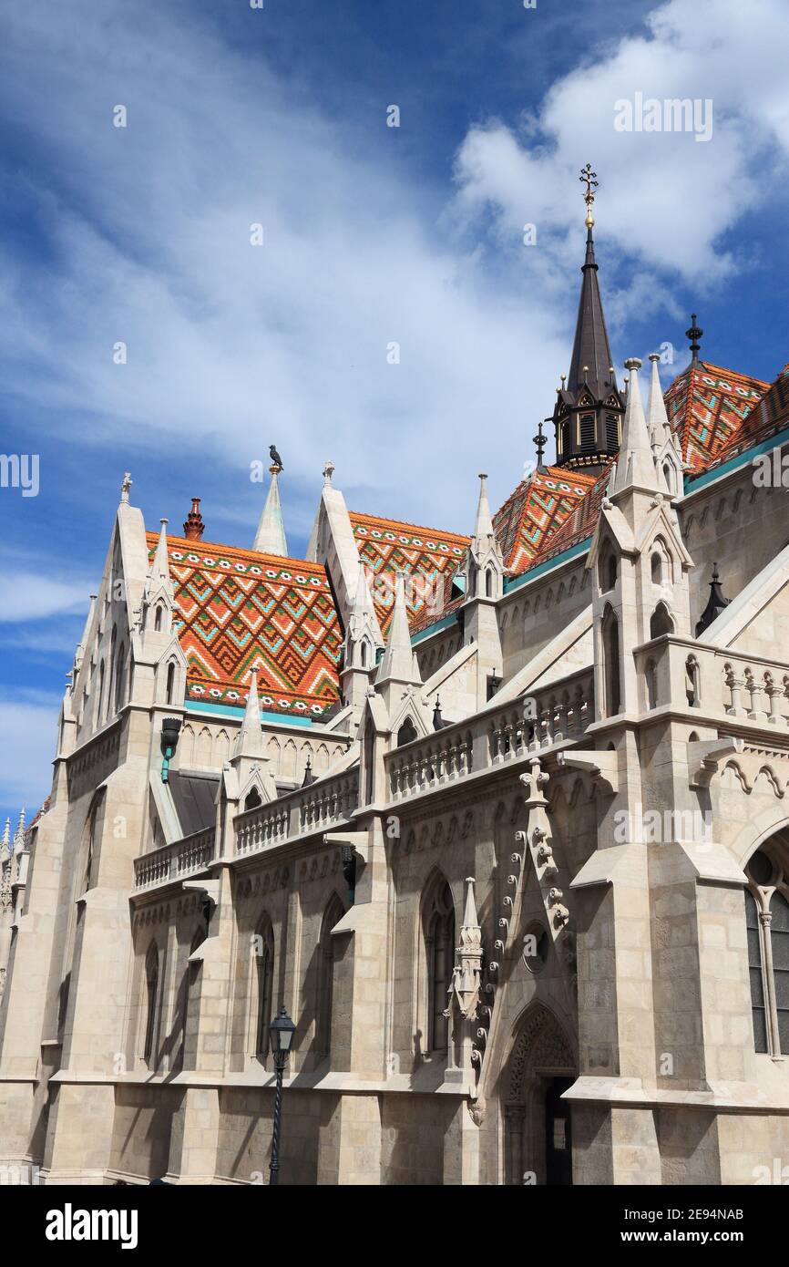 Budapest city landmark, Hungary - Matthias Church. Gothic Roman ...