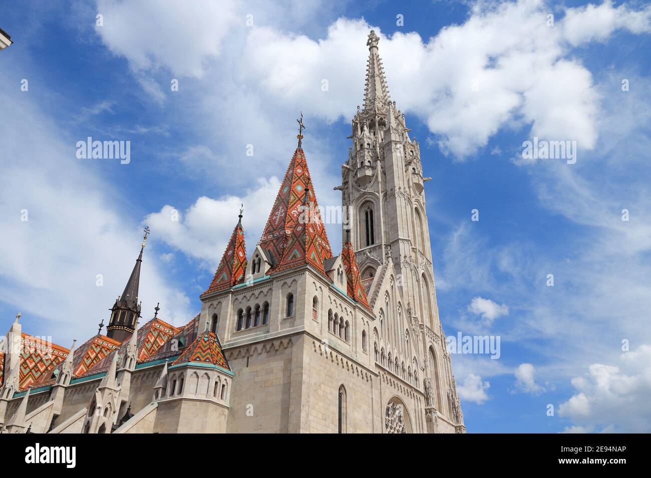 Budapest city landmark, Hungary - Matthias Church. Gothic Roman ...
