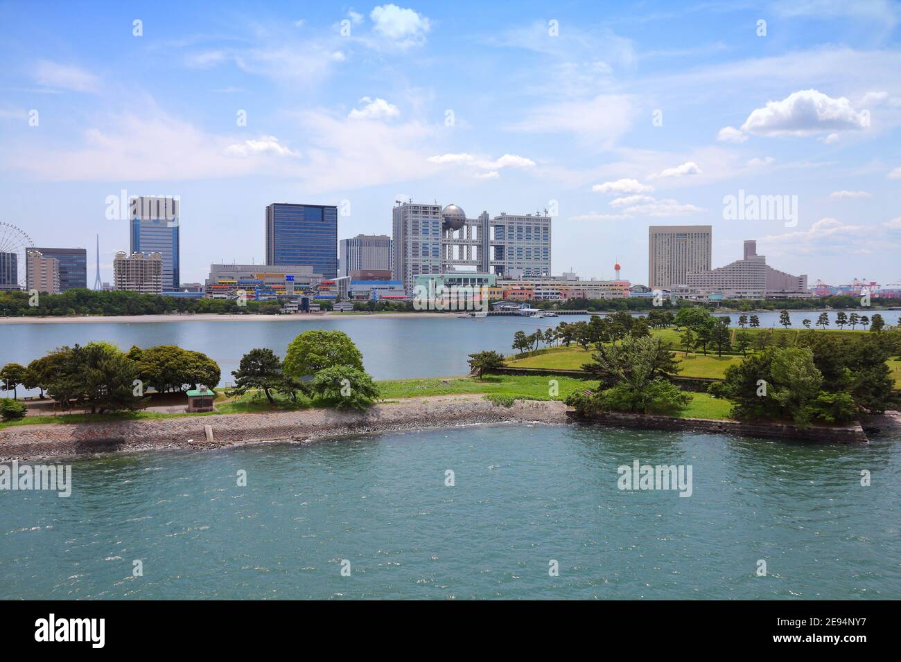 TOKYO, JAPAN - MAY 11, 2012: Fuji TV building in Odaiba skyline inTokyo ...