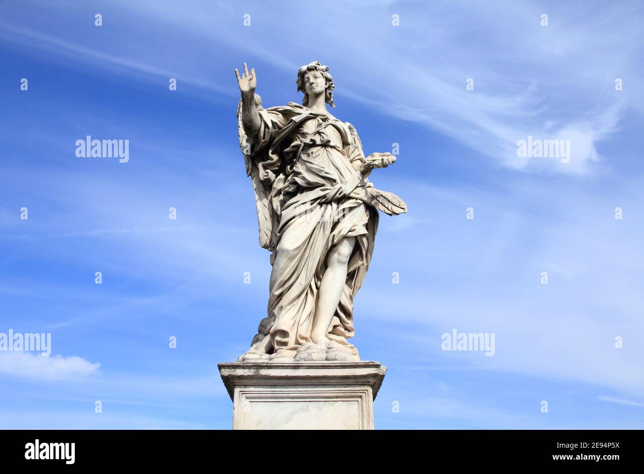 Angel in Rome, Italy. One of the statues at Ponte Sant' Angelo bridge ...