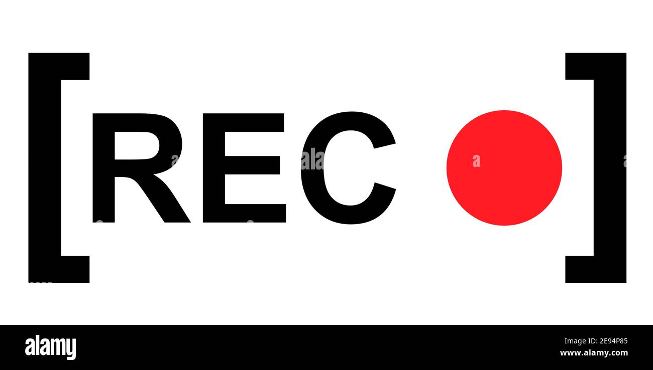 Recording sign, red panel, rec, vector symbol isolated on white ...