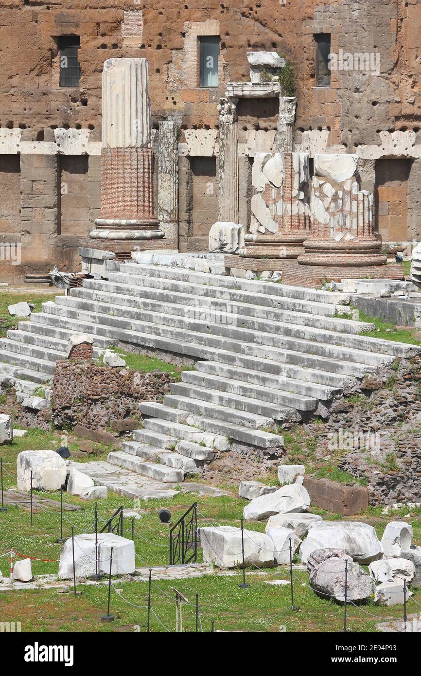 Trajan Forum - ancient Roman civilization ruins in Rome, Italy Stock ...