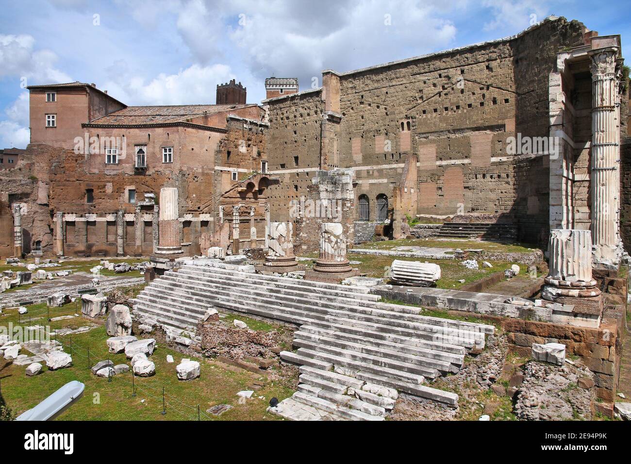 Trajan Forum - ancient Roman civilization ruins in Rome, Italy Stock ...