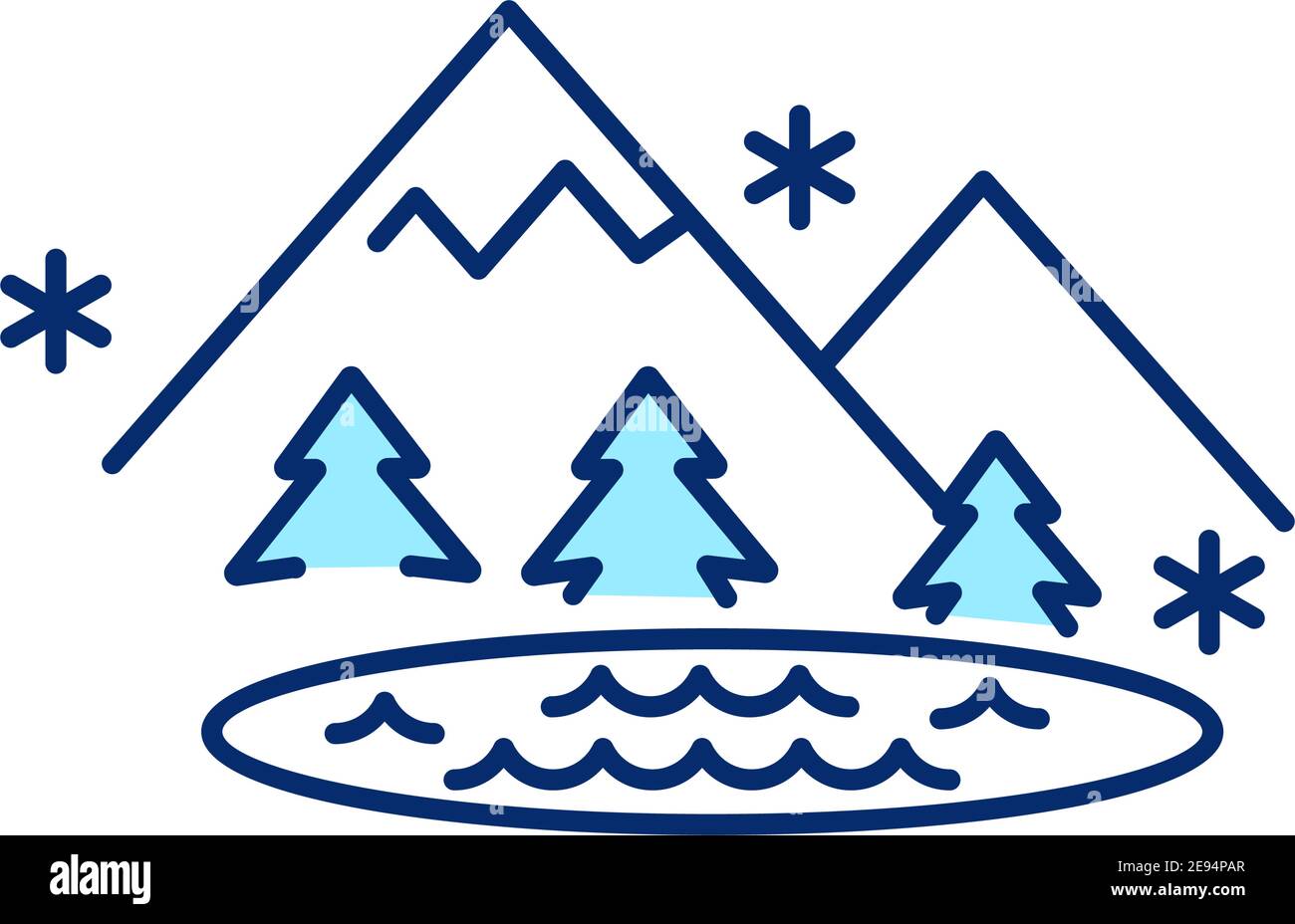 Frozen mountain lake RGB color icon Stock Vector Image & Art - Alamy