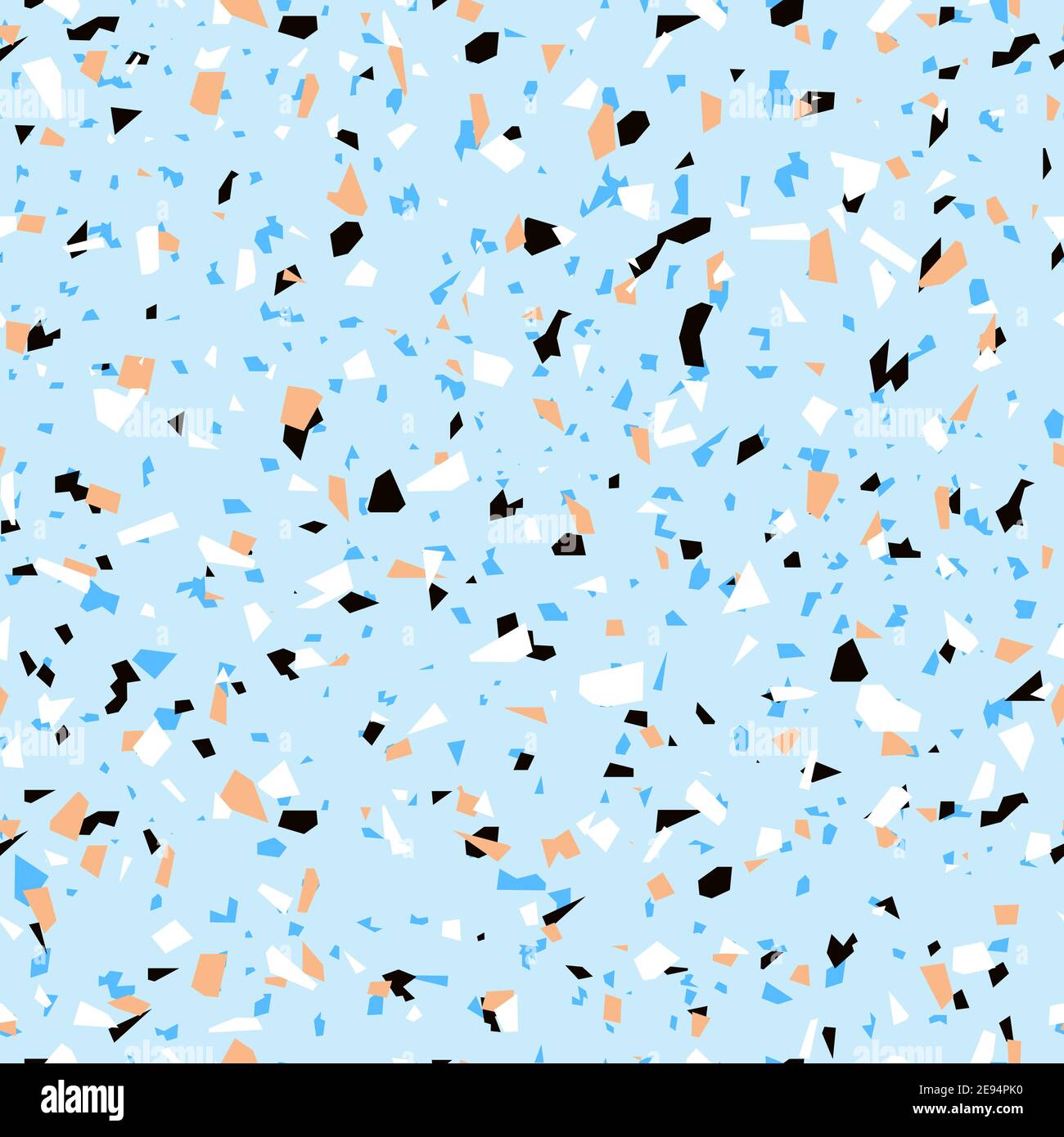 Geometric blue terrazzo seamless pattern. Abstract colourful modern ...