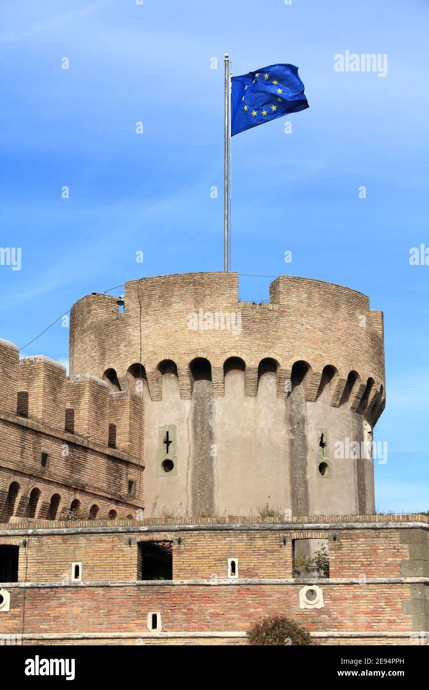 Rome landmark, Italy. Architecture of Saint Angel's Castle Stock Photo ...