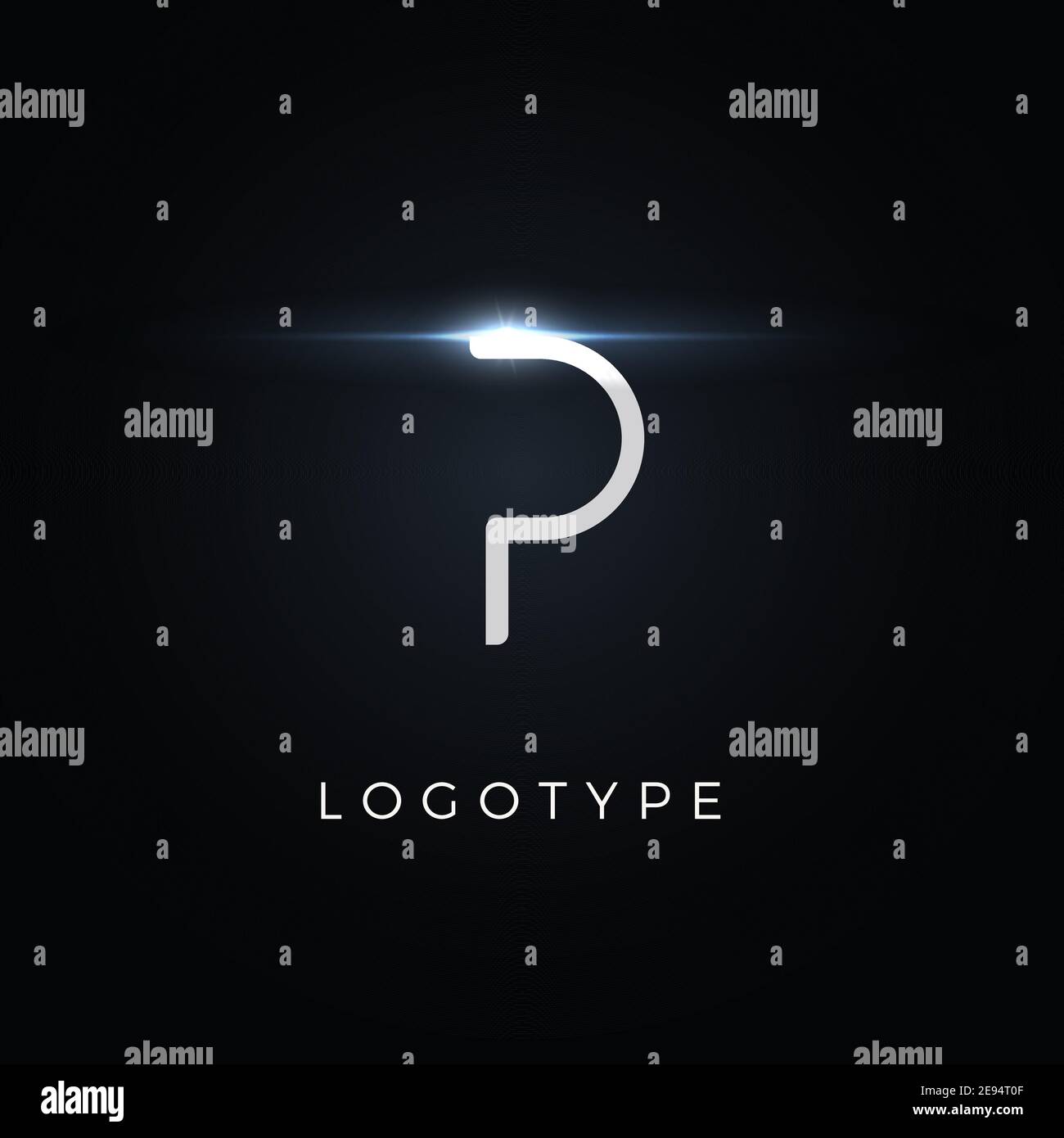 Futurism style letter P. Minimalist type for modern futuristic logo ...