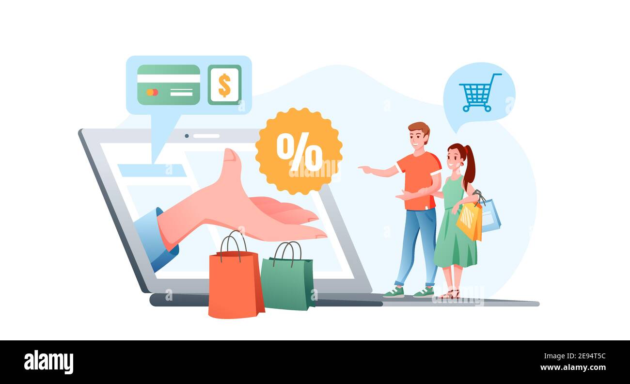 Happy shop man shopping Stock Vector Images - Alamy