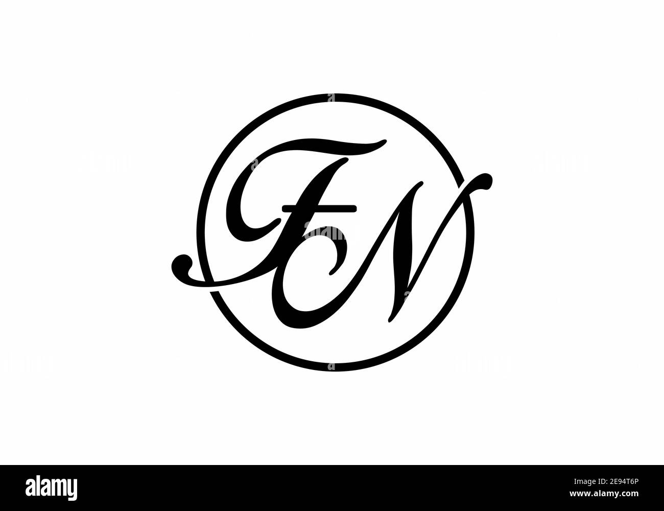 Black FN initial letter logo design Stock Vector Image & Art - Alamy