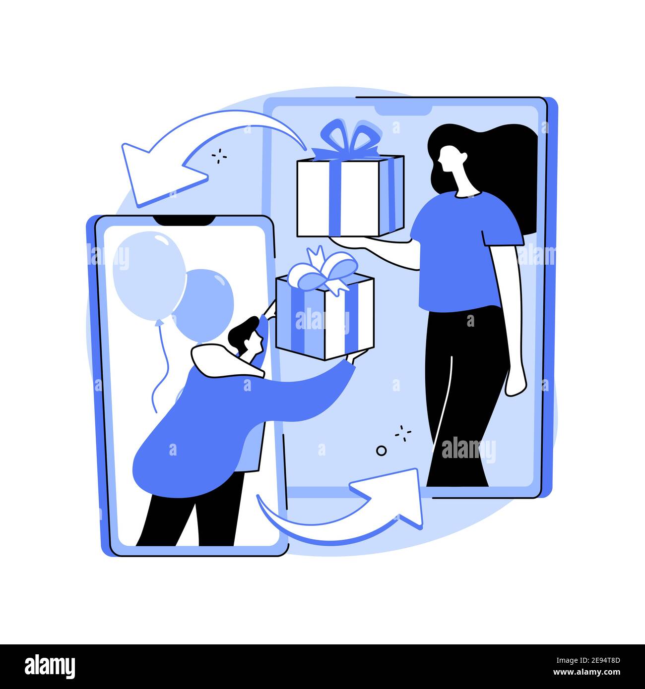 Sharing gifts online abstract concept vector illustration Stock Vector ...