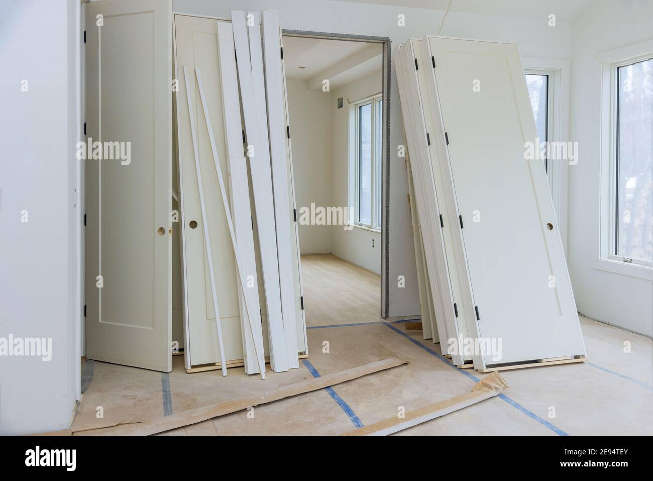 New home installing material for repairs in an apartment is under ...