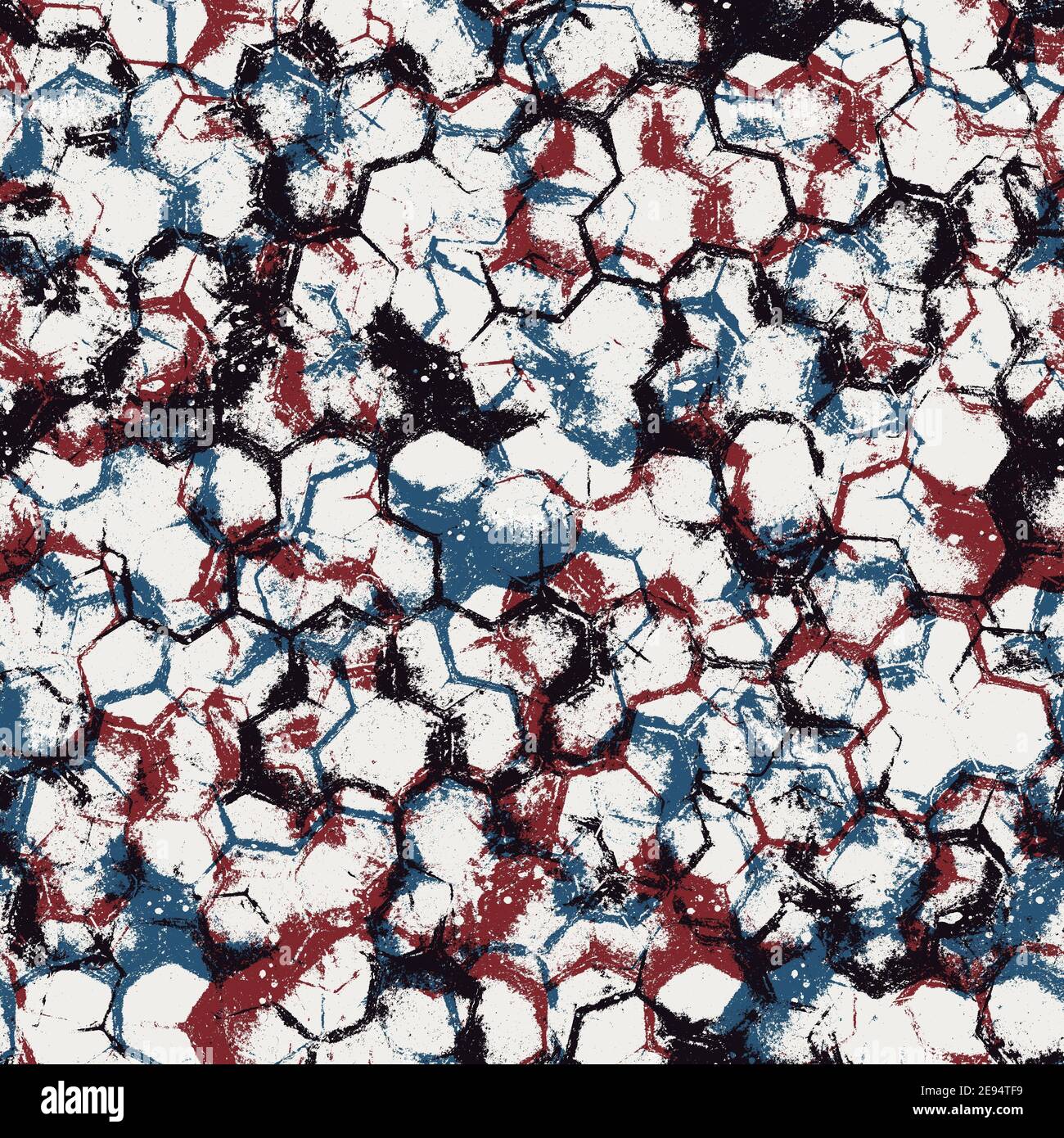 Seamless geo pattern in red blue black white Stock Photo - Alamy