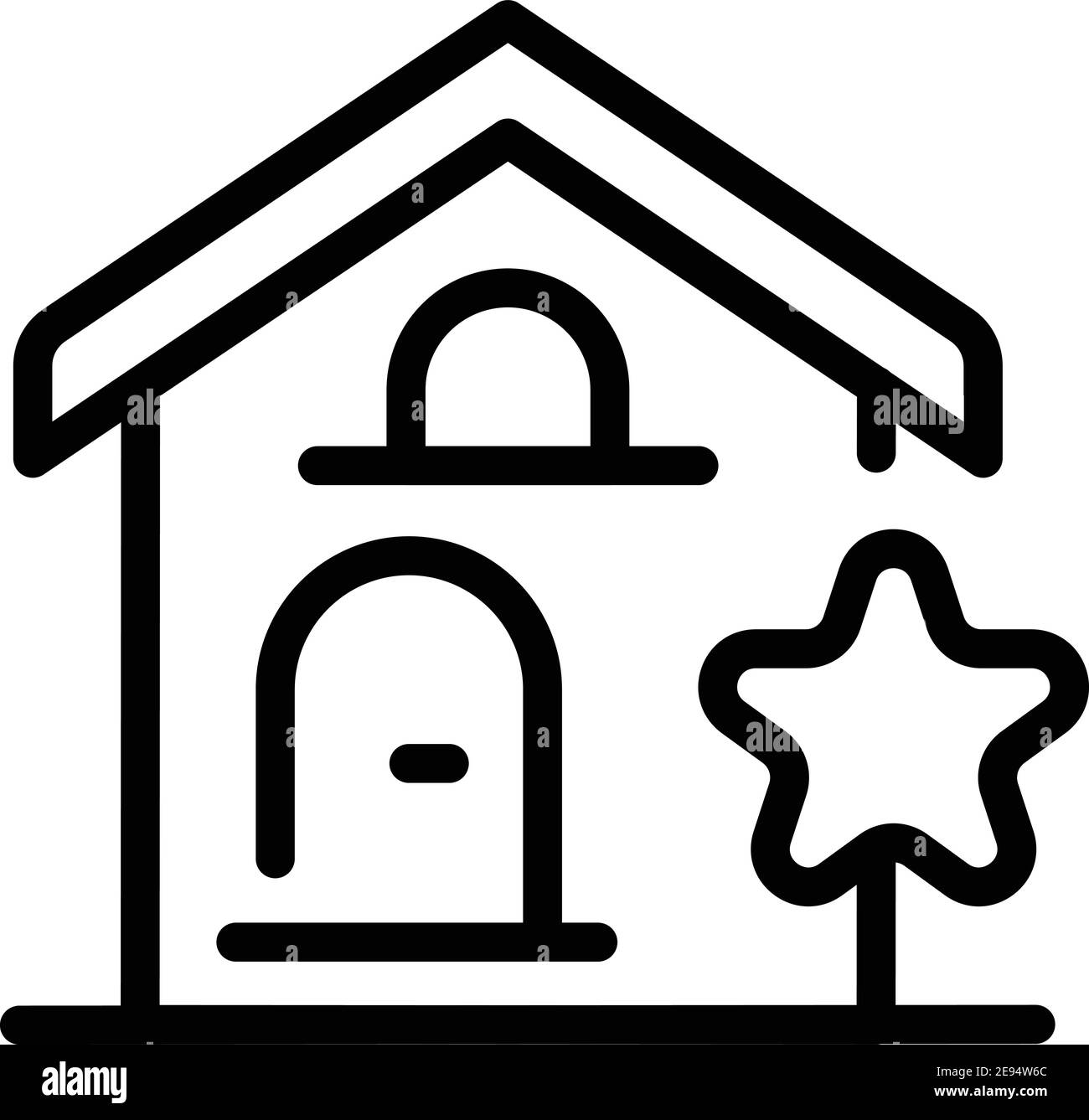 Star new house icon. Outline star new house vector icon for web design ...