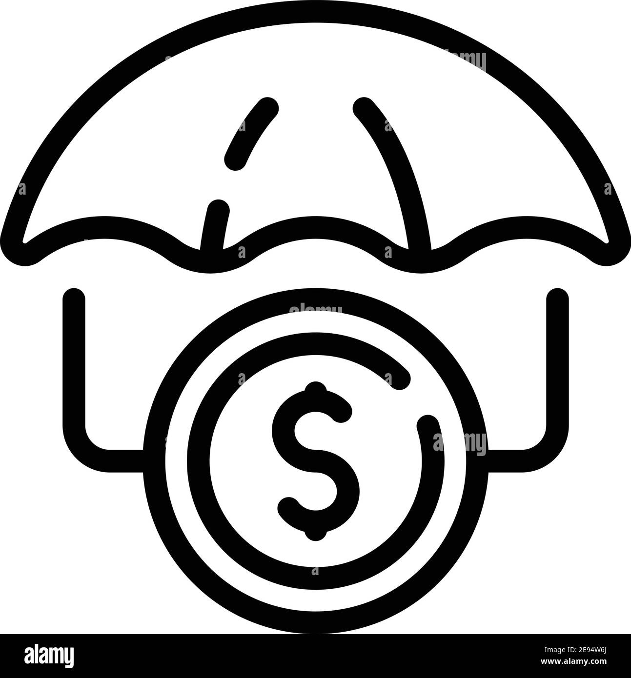 Secured money icon. Outline secured money vector icon for web design ...