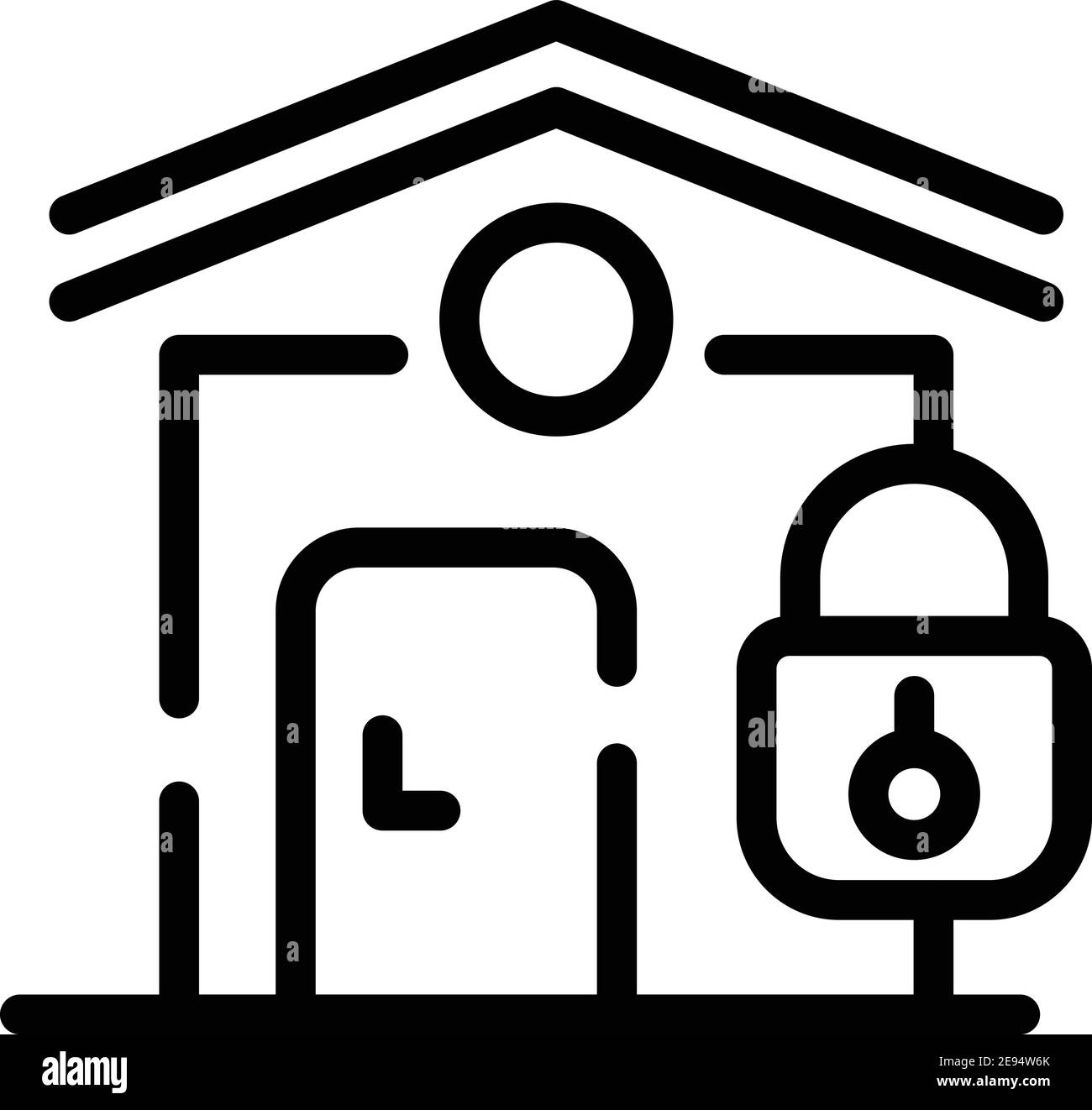 Locked smart house icon. Outline locked smart house vector icon for web ...