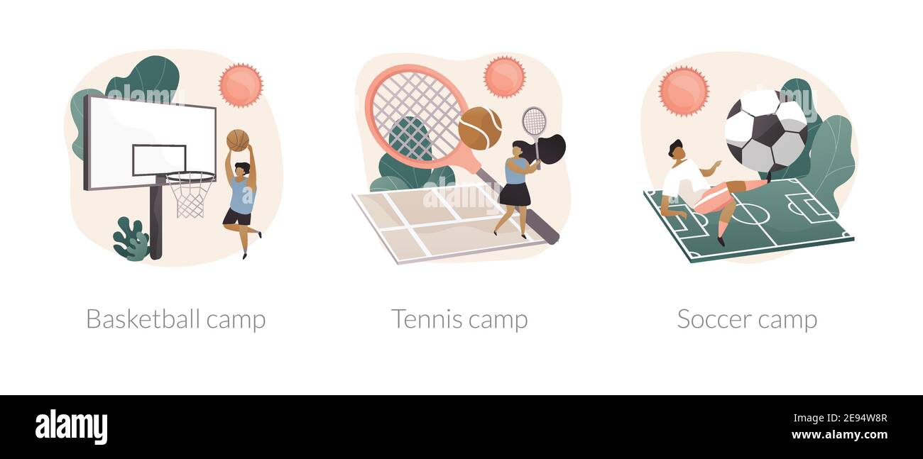 Summer sport camp abstract concept vector illustrations Stock Vector ...