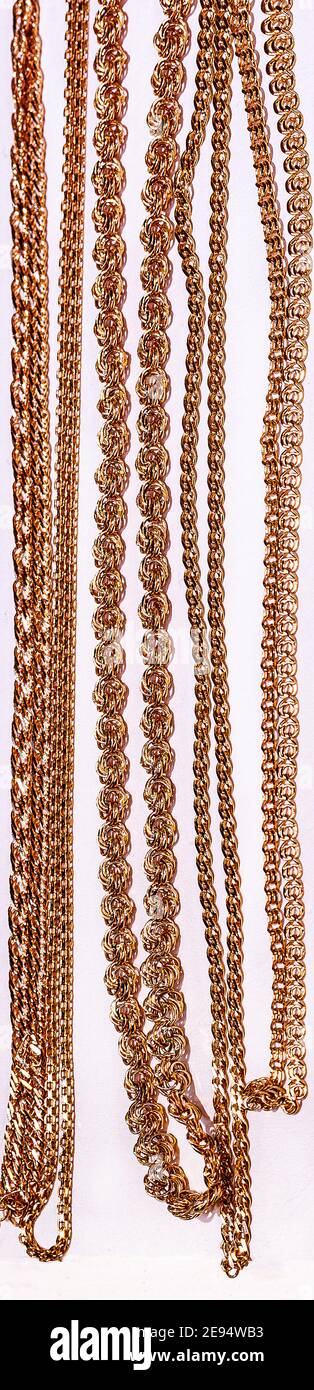 the red gold chains, isolated Stock Photo - Alamy