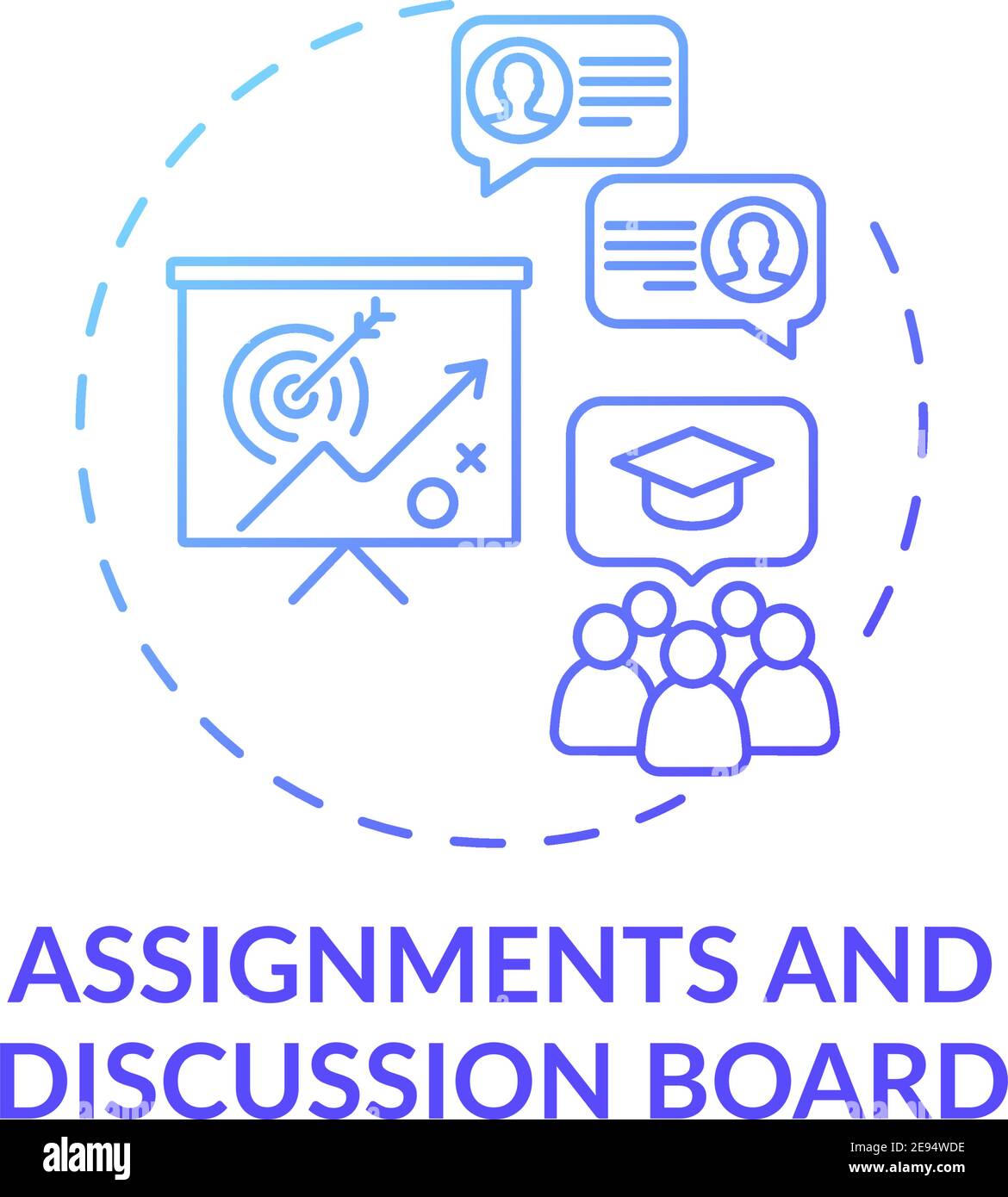Assignments and discussion board concept icon Stock Vector Image & Art ...