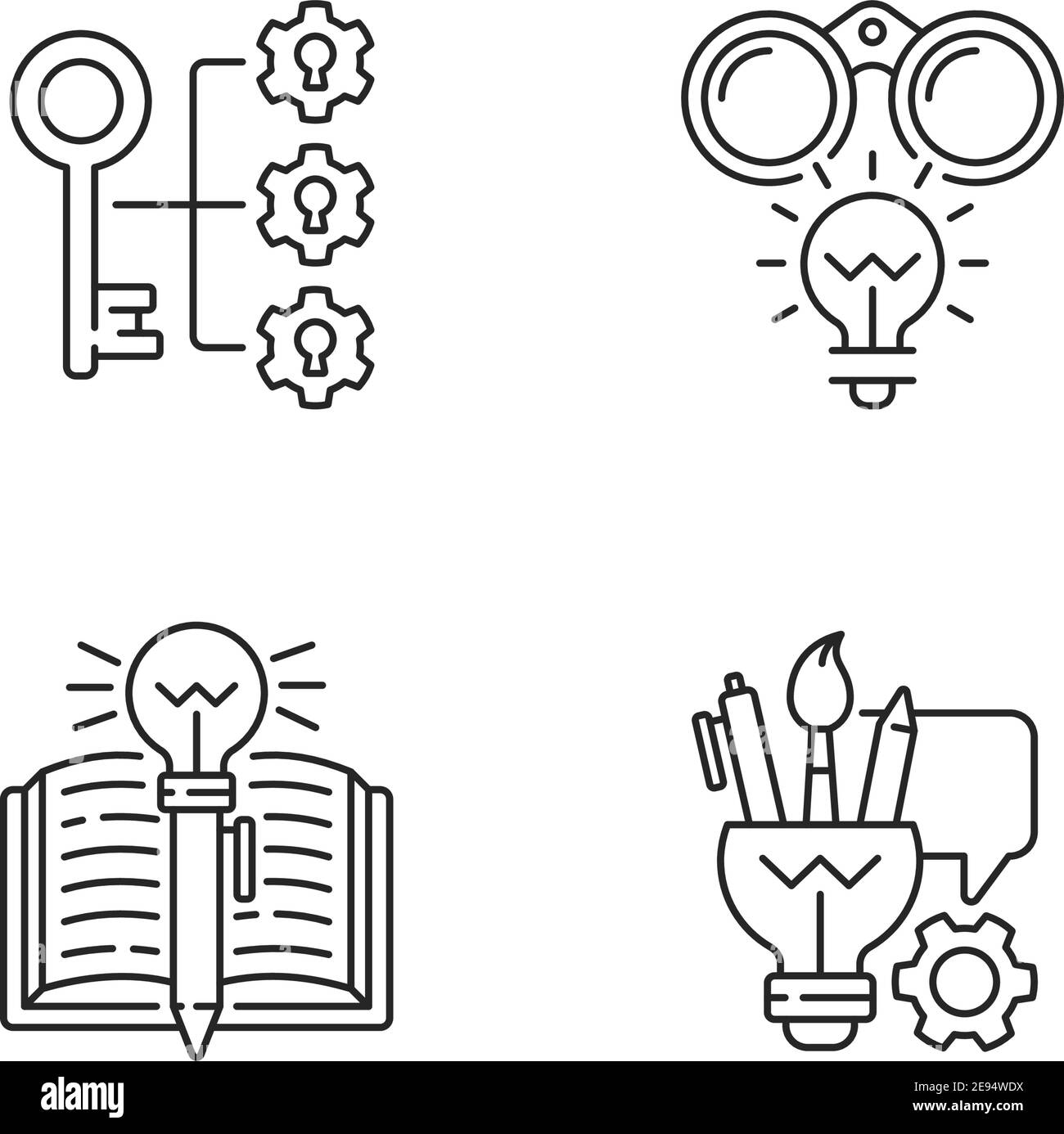 Idea thought line icons Cut Out Stock Images & Pictures - Alamy