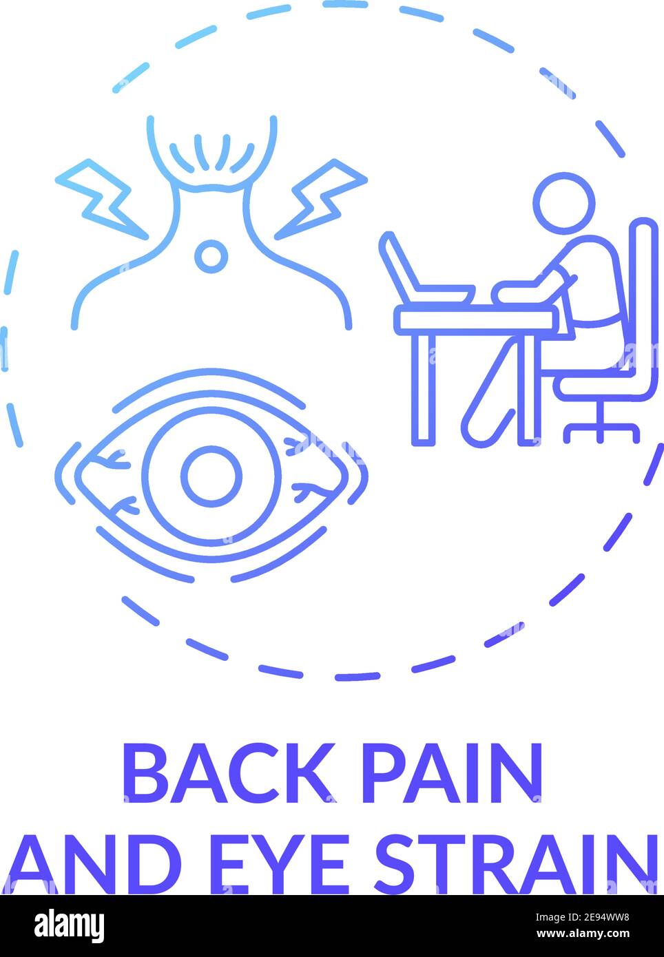 Back pain and eye strain concept icon Stock Vector Image & Art - Alamy