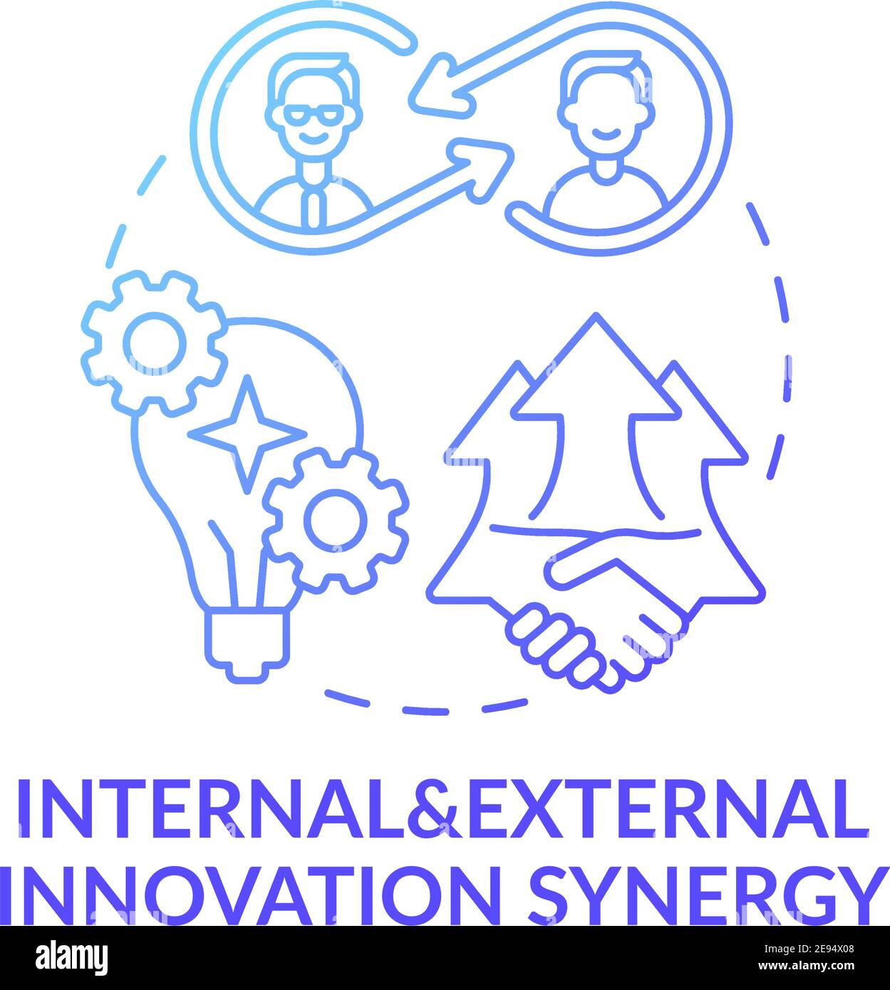 Internal and external innovation synergy concept icon Stock Vector ...